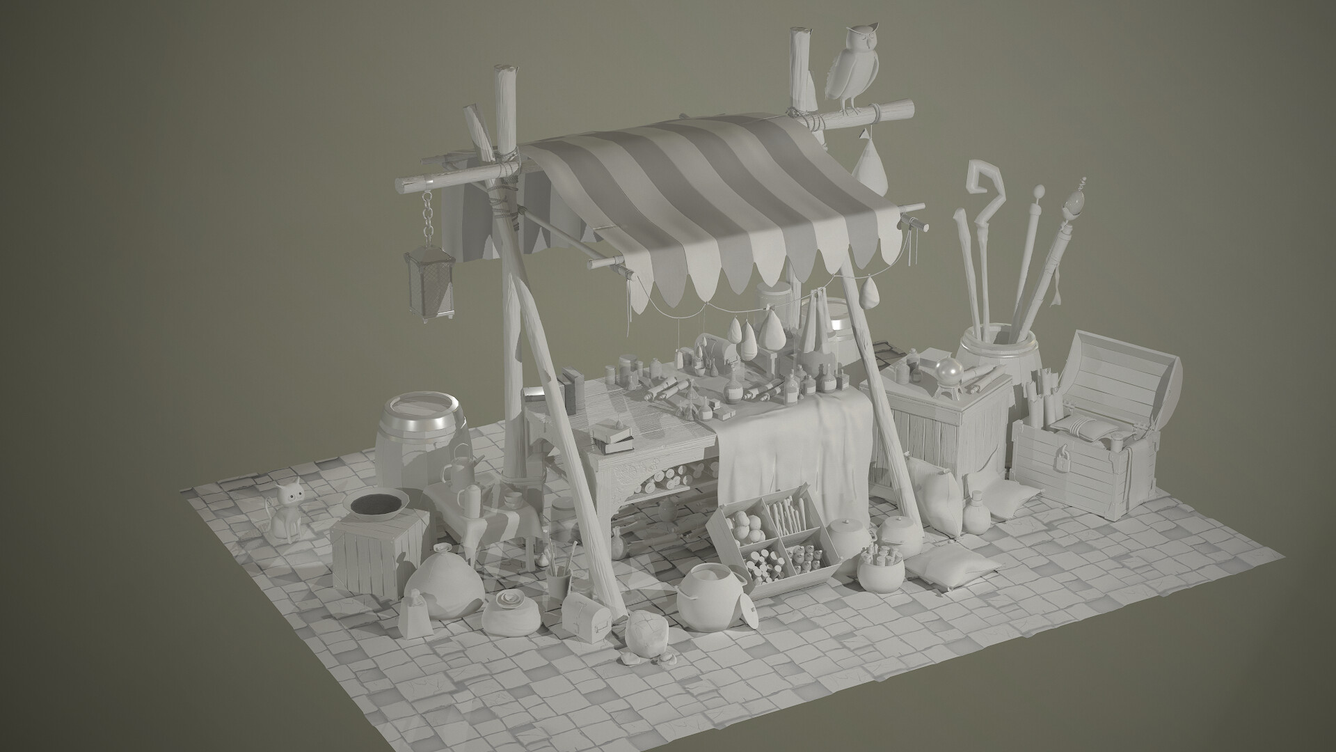 ArtStation - Environment Modelling; Magical Market Stall - Concept by ...