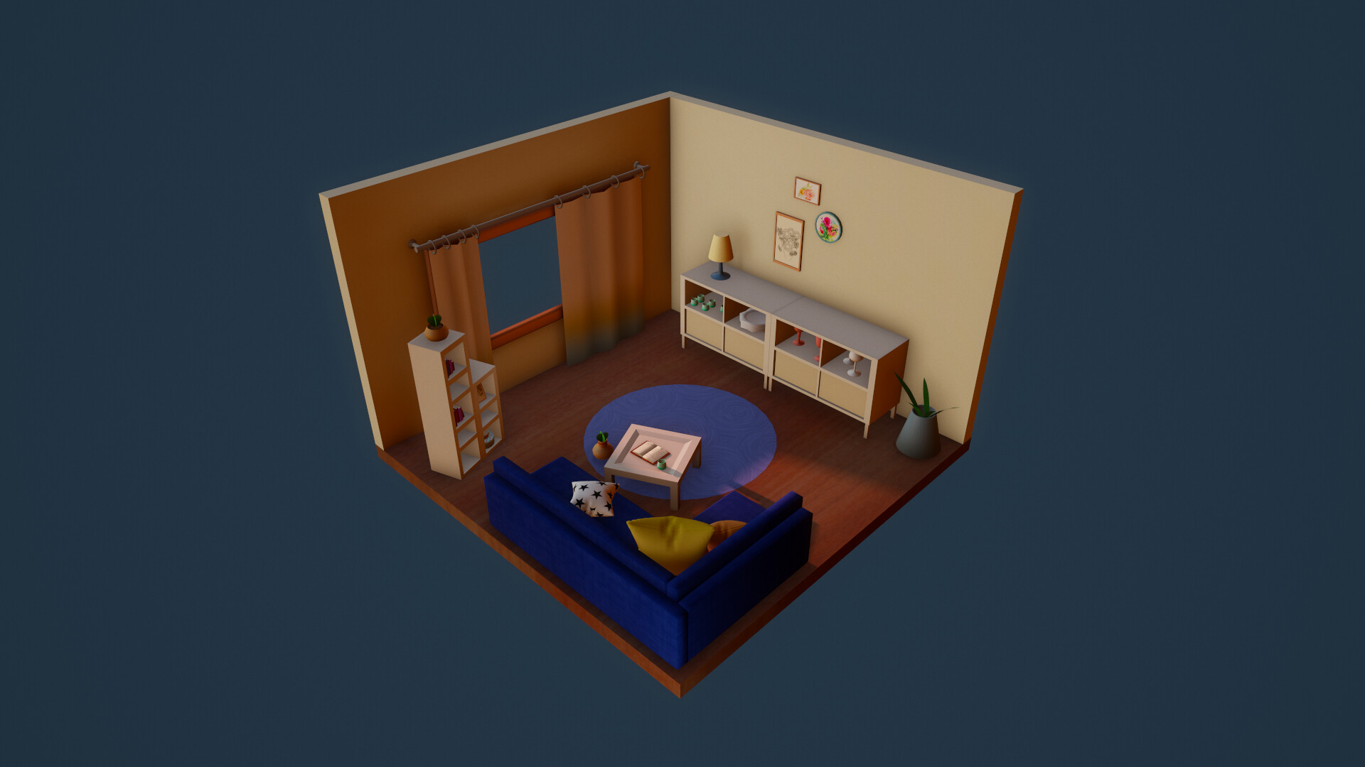 ArtStation - Living room Diorama