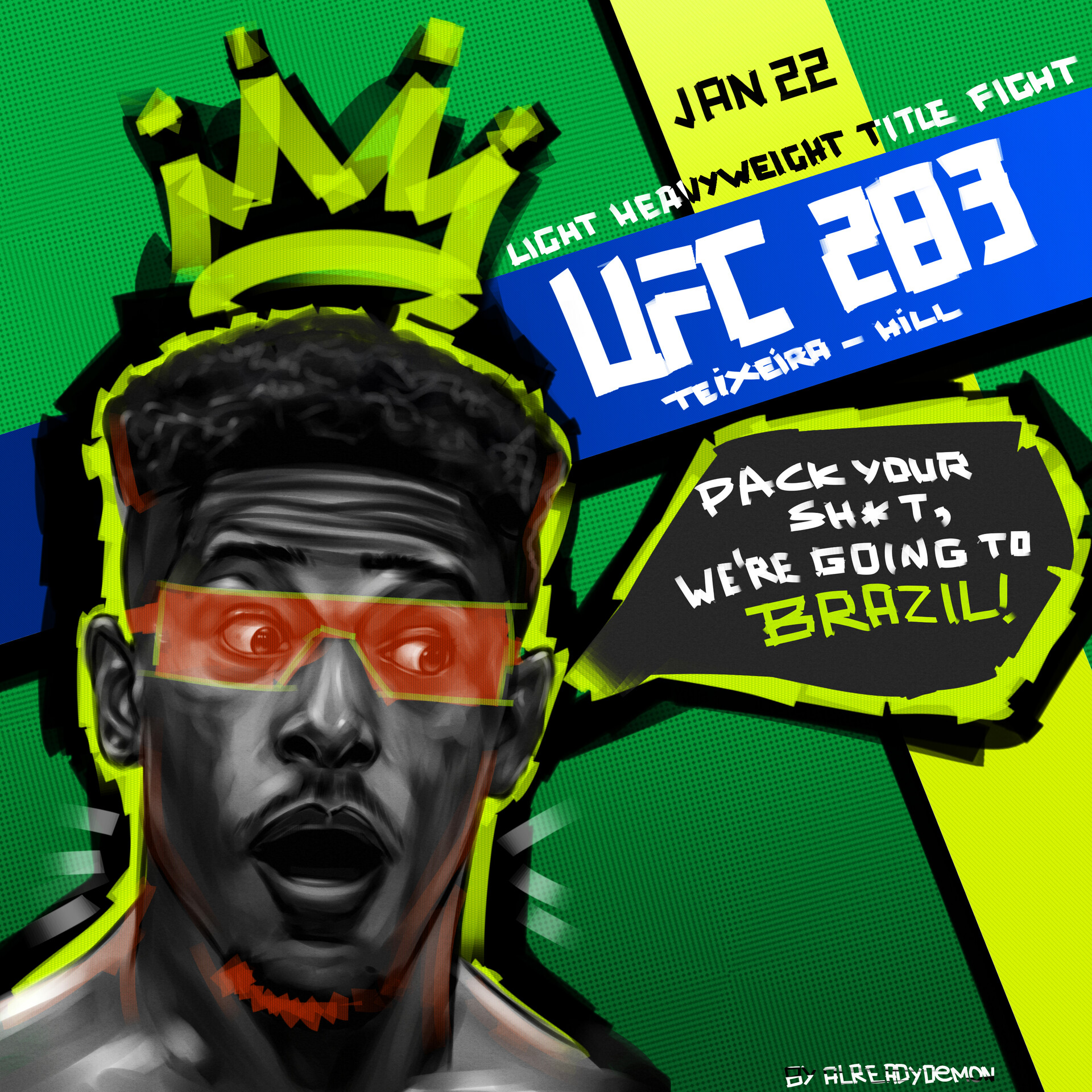 ArtStation - UFC 283 poster featuring UFC Champion Jamahal Hill | MMA