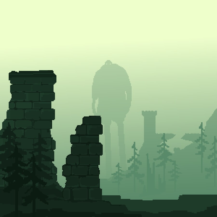 ArtStation - Fog forest Pixel art illustration