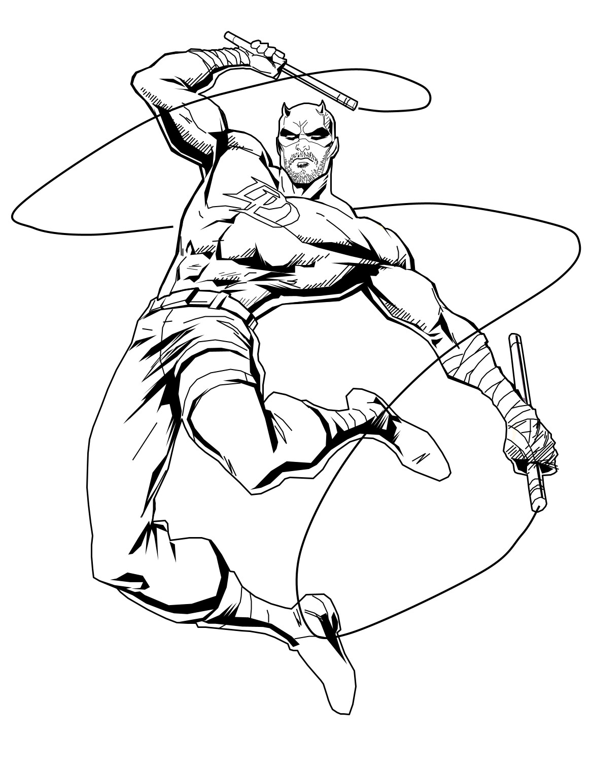 Minecraft Daredevil Skin Coloring Pages