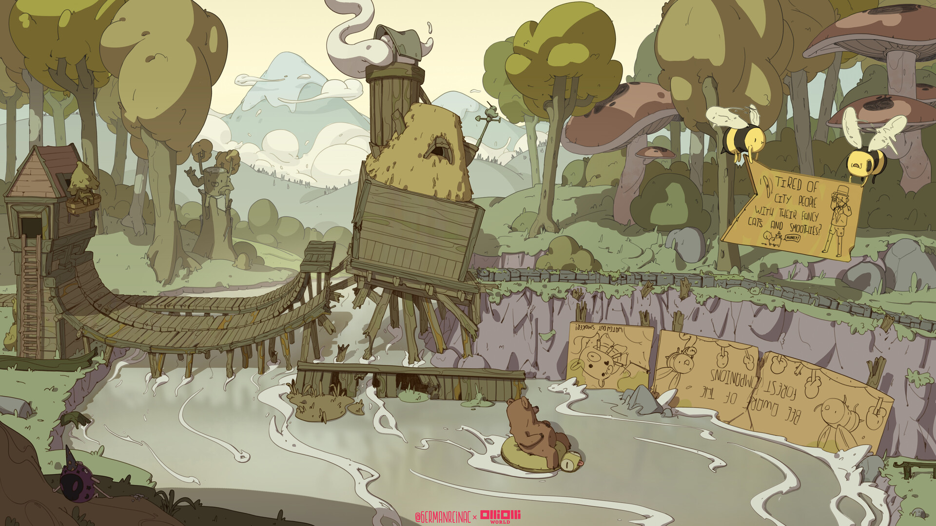 ArtStation - OlliOlli World - CloverBrook Key Art