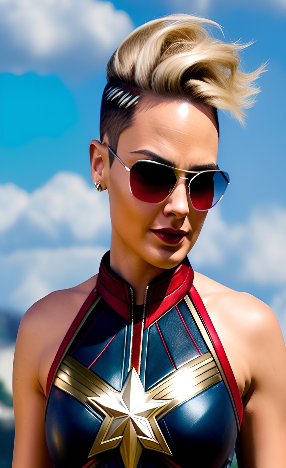 ArtStation - Gal Gadot (with blonde hair) as Captain Marvel