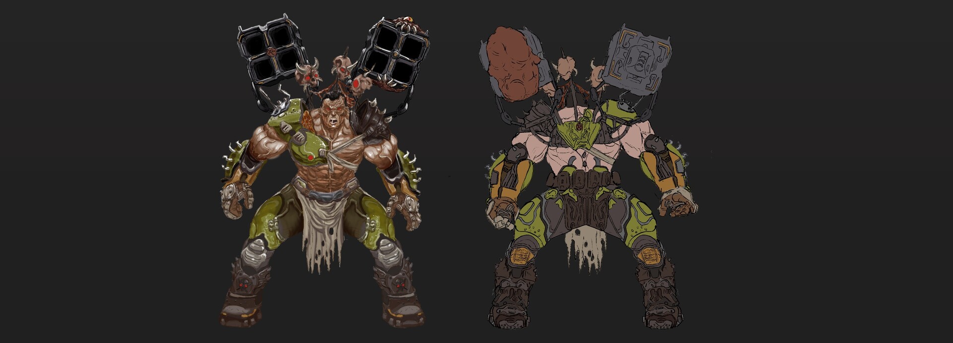ArtStation - Fan Art Redesign of Doom guy and Raiden