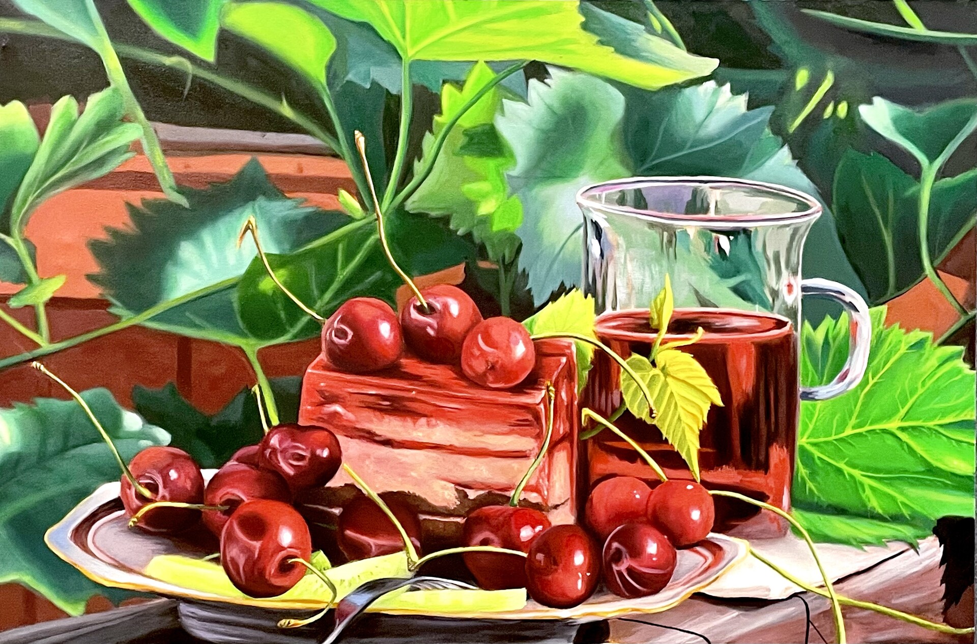 ArtStation - Cherry Dessert, 24" by 36", Oil on Canvas