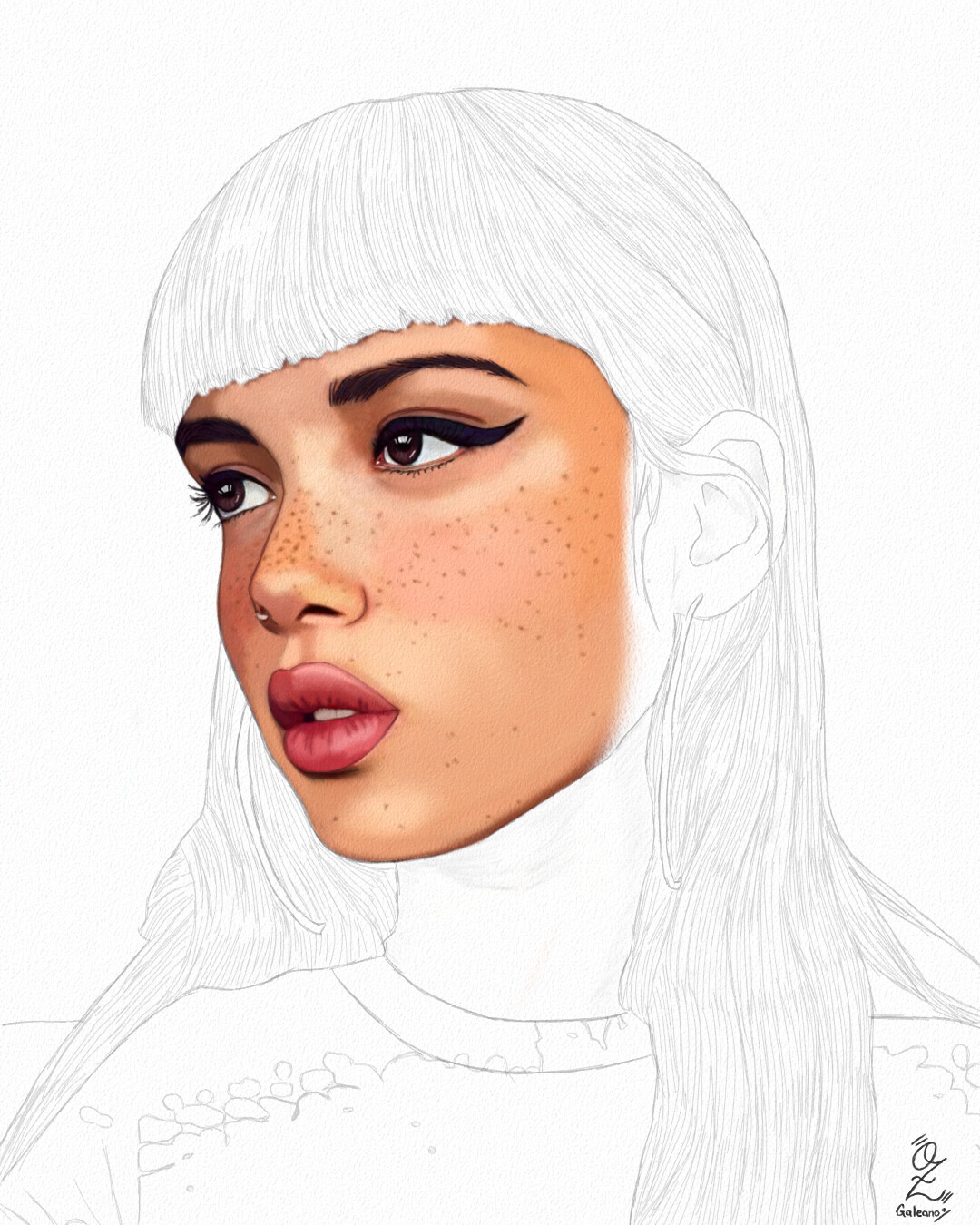 ArtStation - Model Portrait Sketch by Oz Galeano