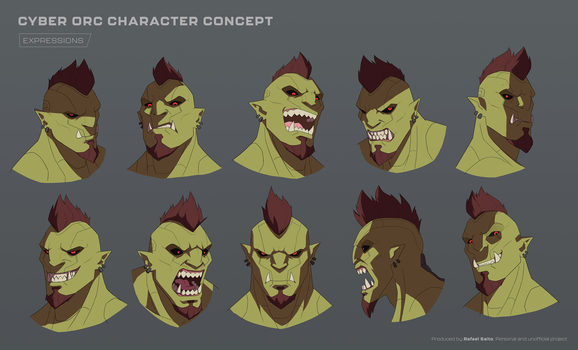 Rafael Saito - Cyber Orc - character concept
