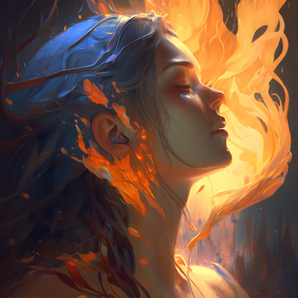 ArtStation - Melodic Flames: A Digital Painting of Passion and Love 2