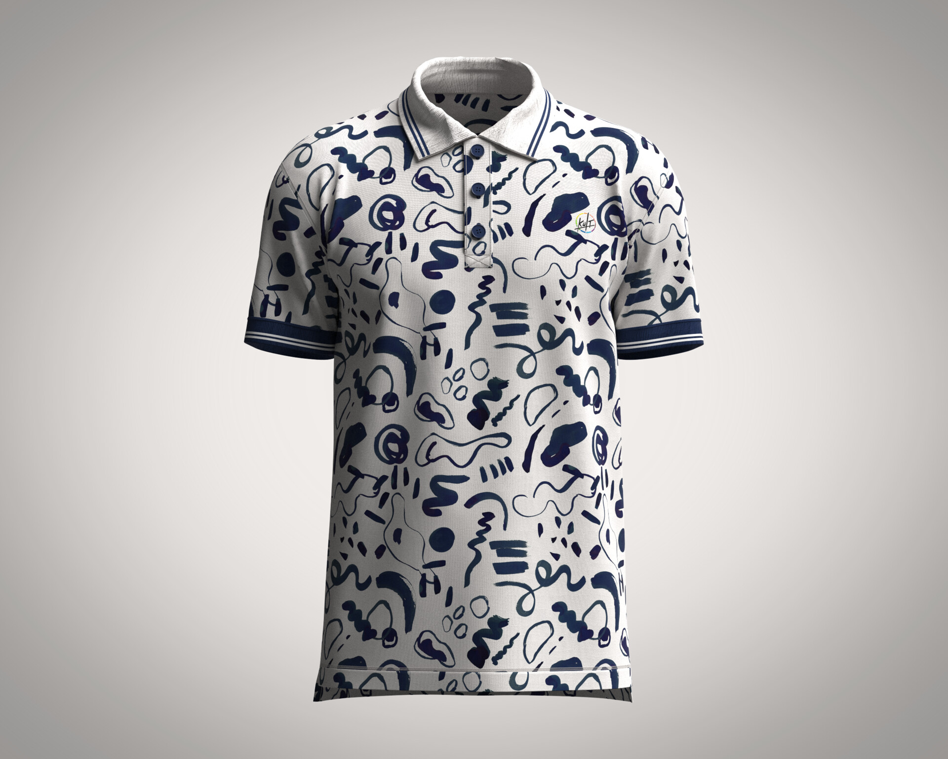 ArtStation - Men's Printed Polo Shirt