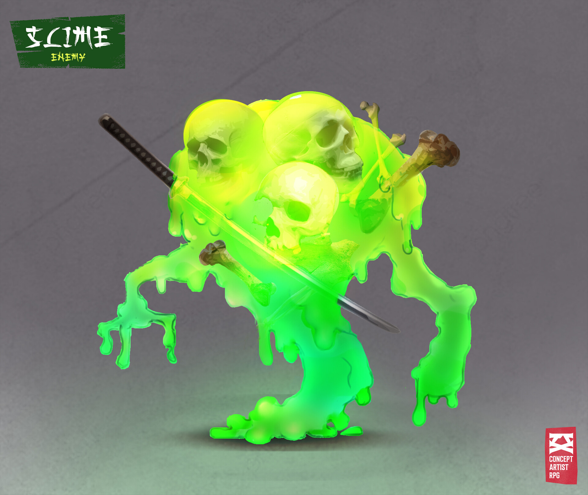 ArtStation - Slime monster& Environment concept. Concept Artist RPG 9