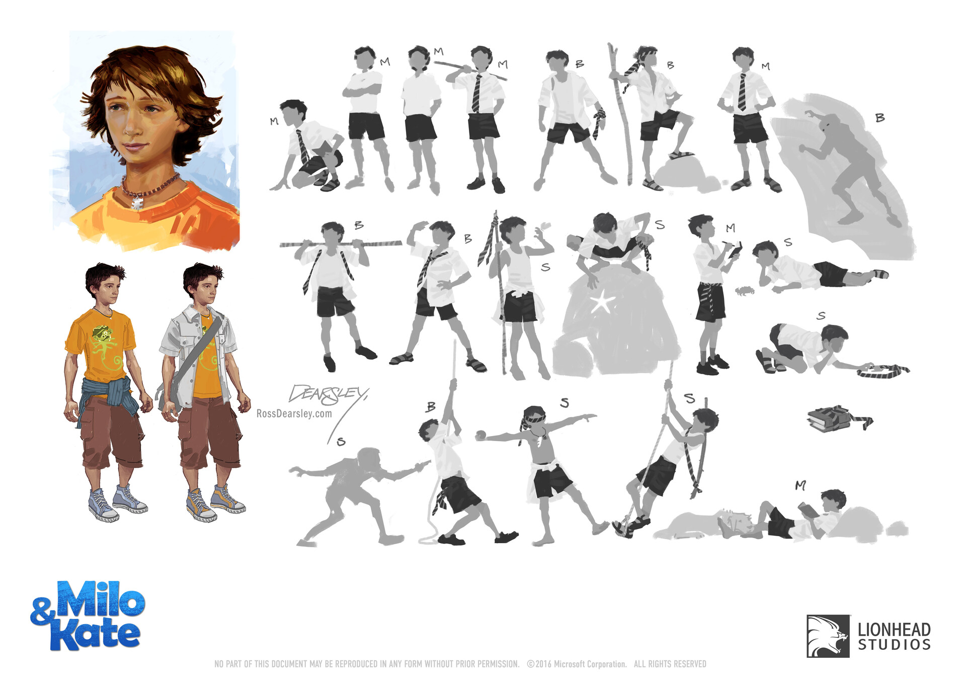 Ross Dearsley - Milo & Kate - Milo character & activity sketches