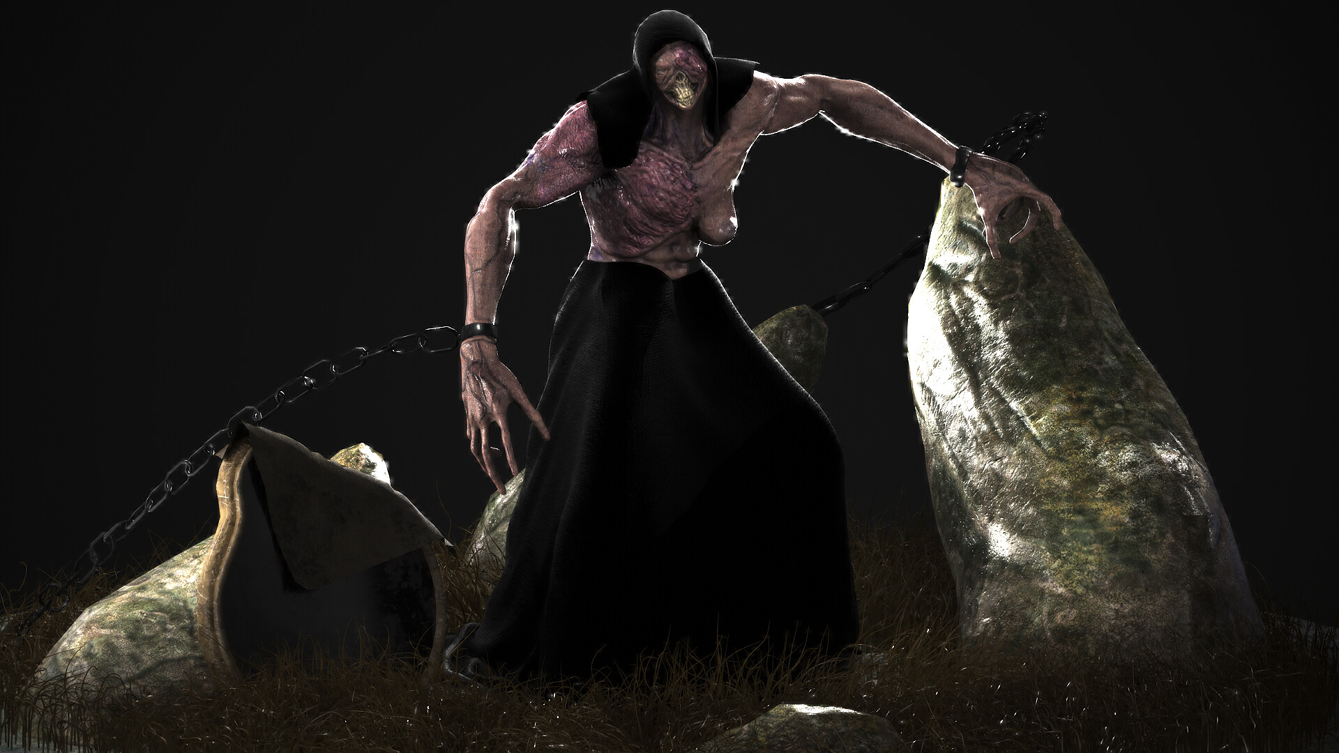 ArtStation - The Nun in chains