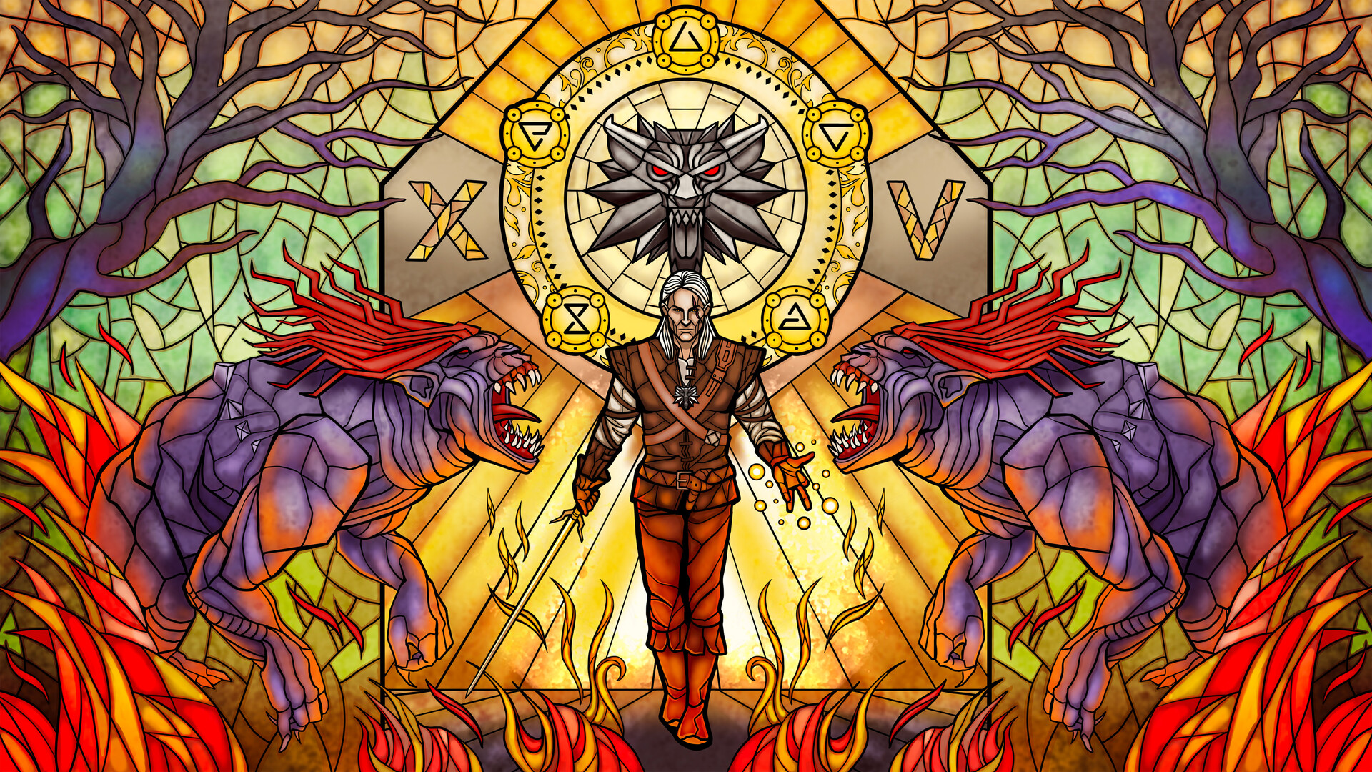 ArtStation - Witcher Stained Glass fanart