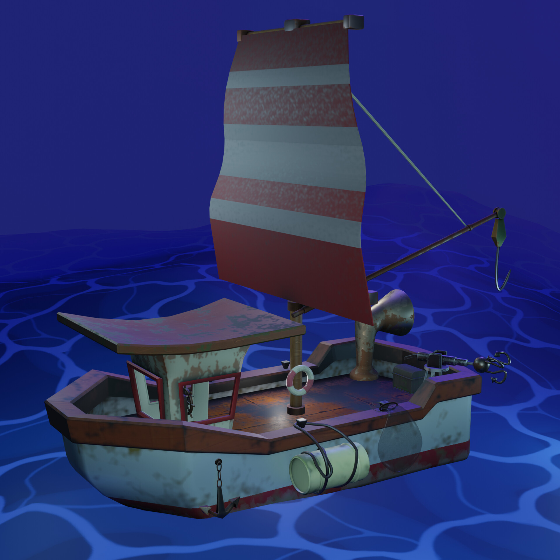 ArtStation - Stylized old boat