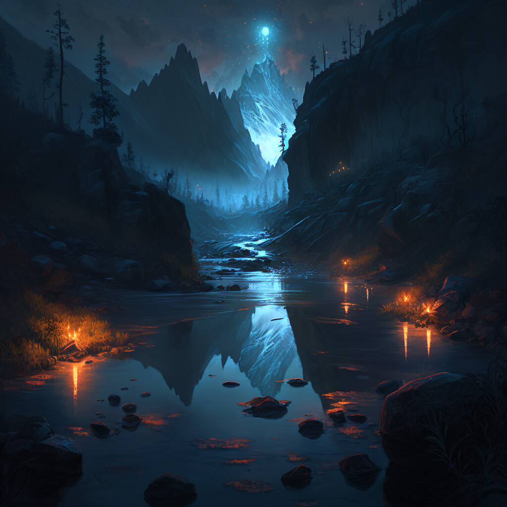 ArtStation - Midnight Stroll: A Serene Monochrome 7