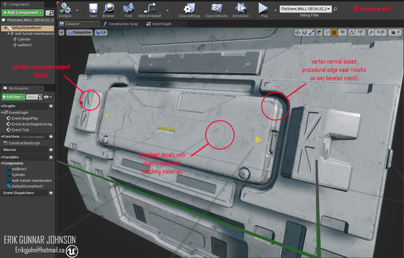 Erik Gunnar Johnson - Sci-fi Corridor in Unreal Engine 4 (procedural ...