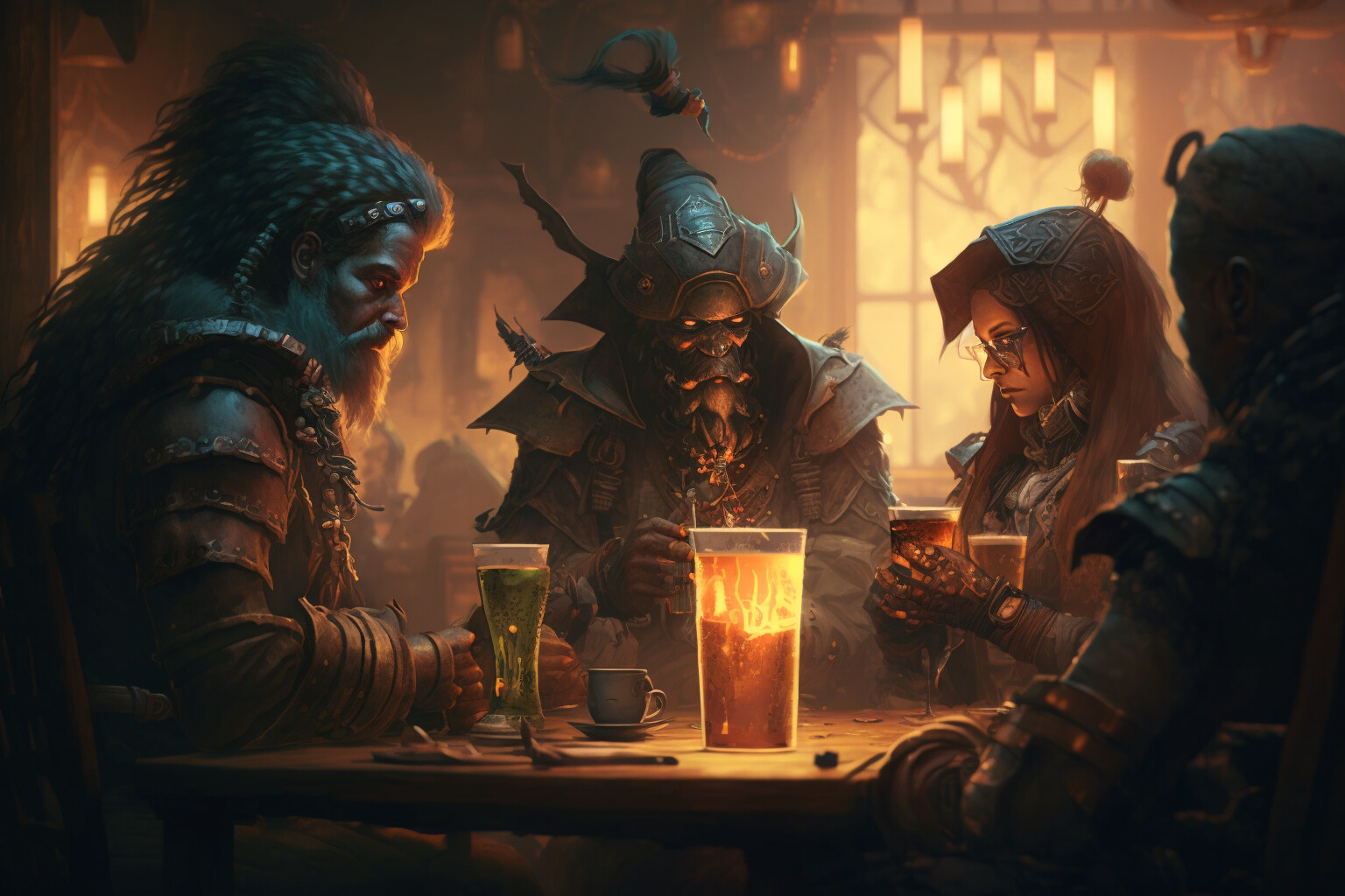 Kat Sanders - Midjourney AI Art with Prompts - Party of DnD Characters