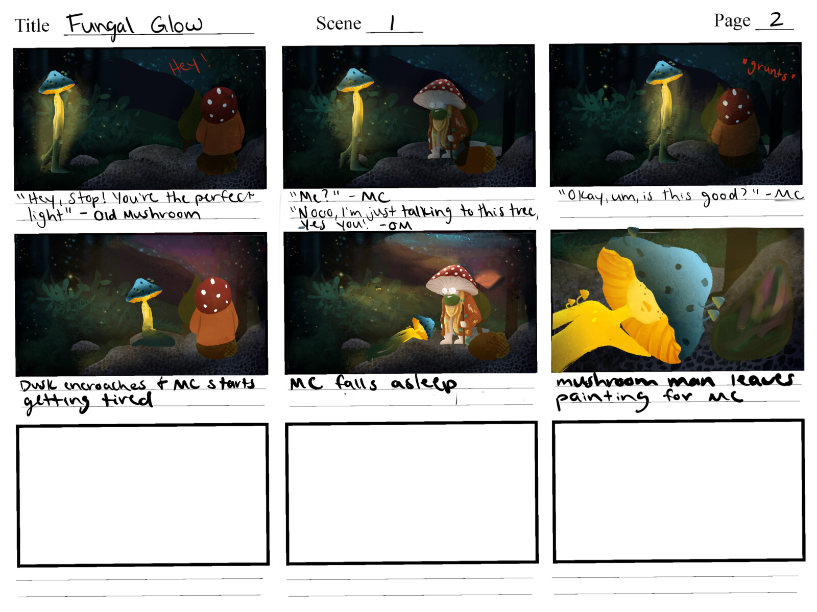 Megan Jansen - "Night Light" Storyboard