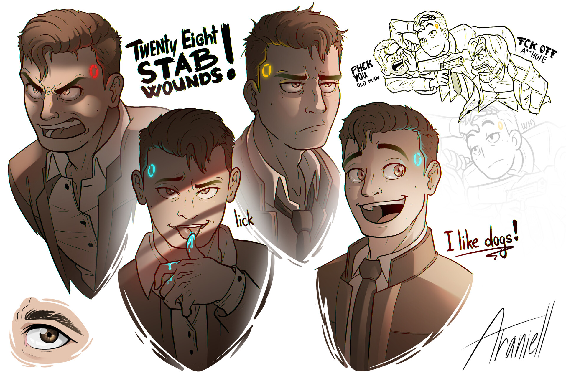 ArtStation - Detroit: Become Human - Connor sketches