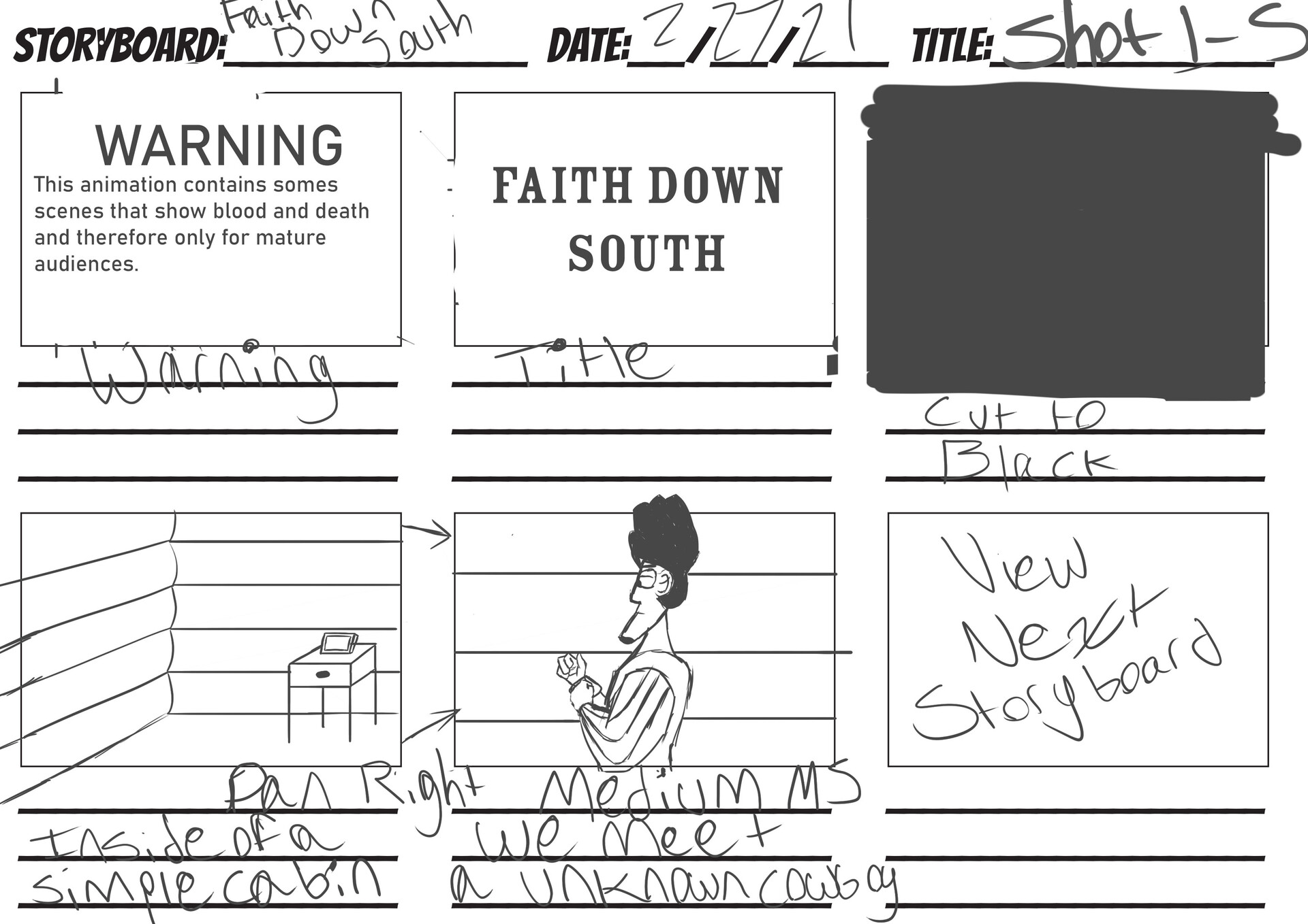 ArtStation - Storyboard (Project: Faith Down South)