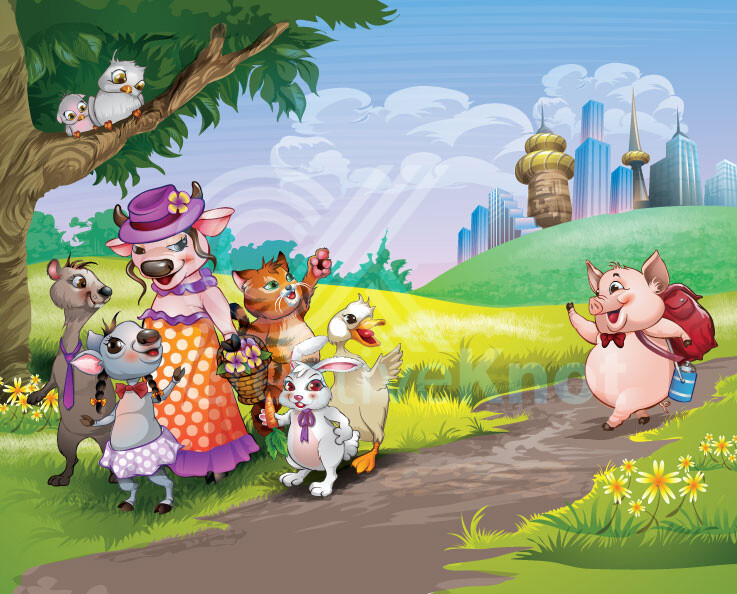 ArtStation - Pig family illustration in Vector