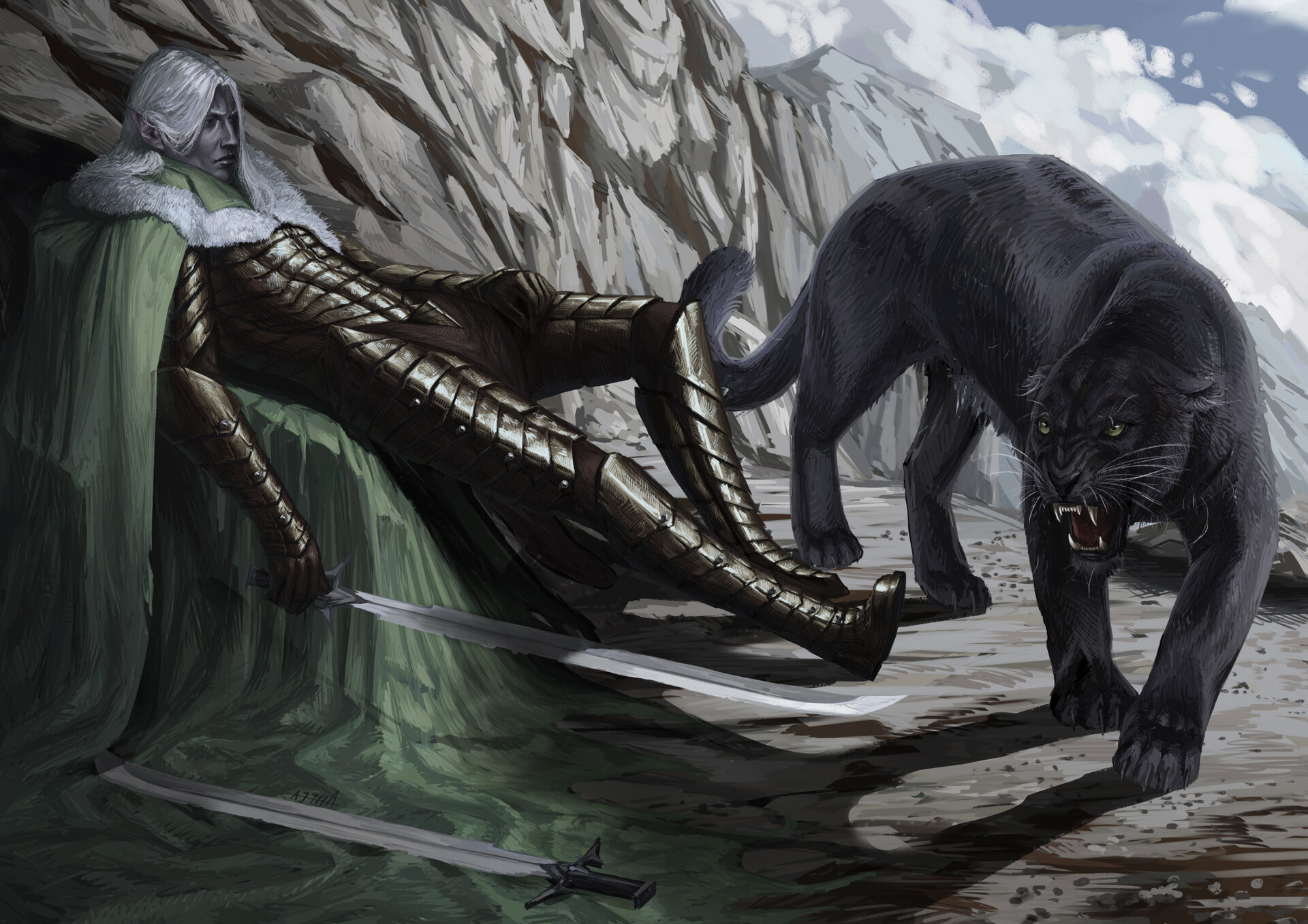 ArtStation - Drizzt and Guenhwyvar