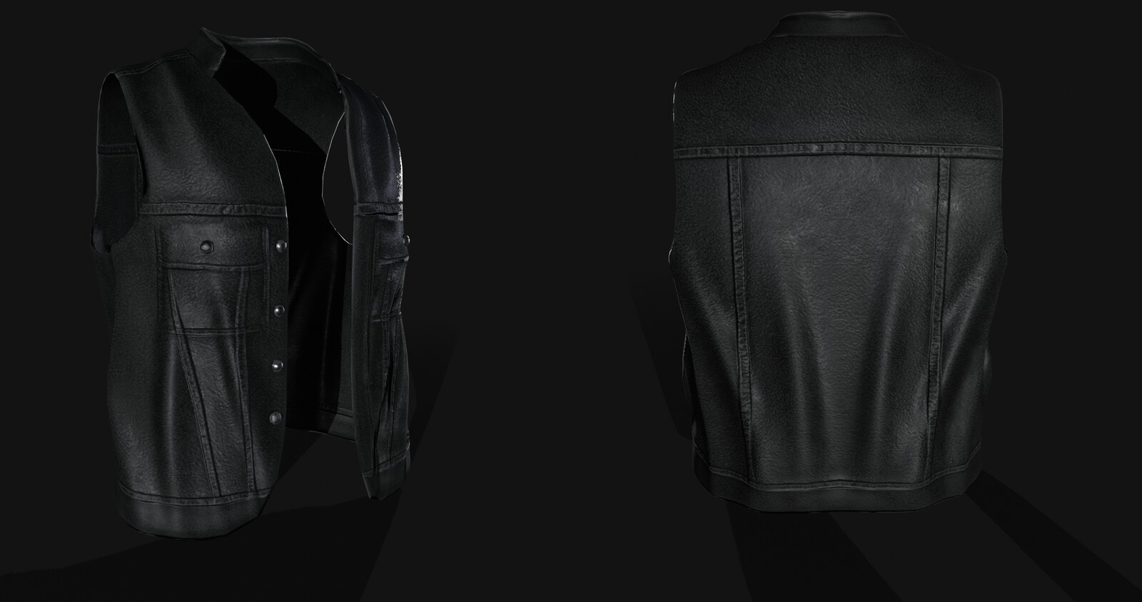El famoso alek - 3D Asset - Biker Leather Vest 02