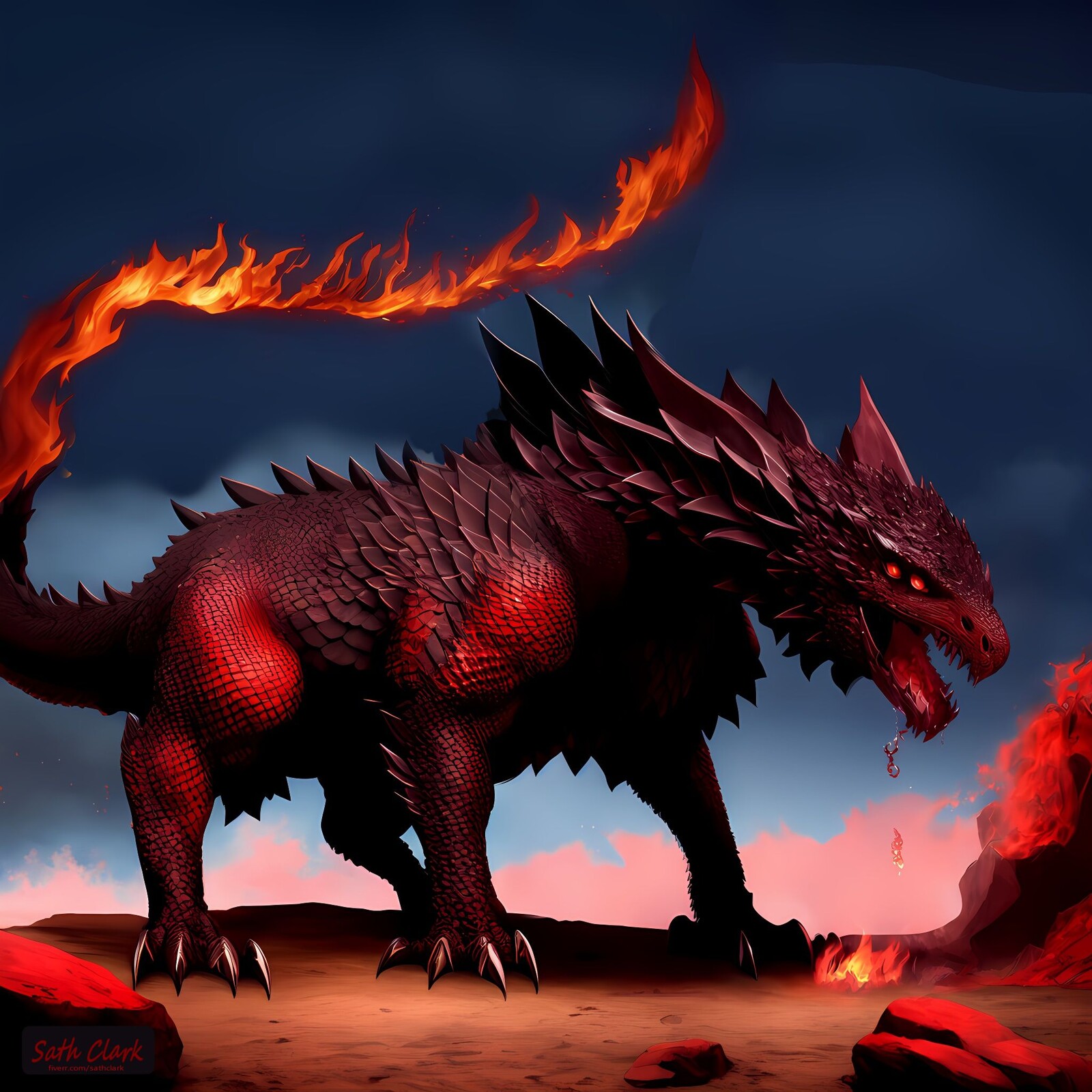 Sath clark - OG Hell drake Concept art (A.I.)