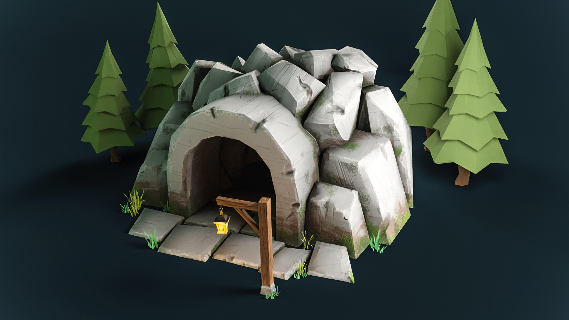 ArtStation - Dark Cave - game ready model