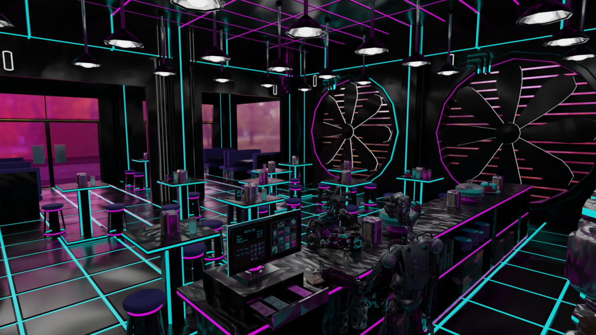 CamelSpyder - Cyberpunk Café Scene
