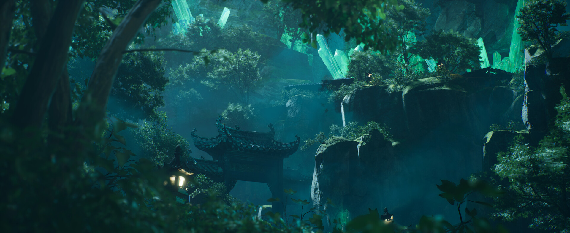 ArtStation - 《夜访青石山》- Visit BlueStone Mountain at night