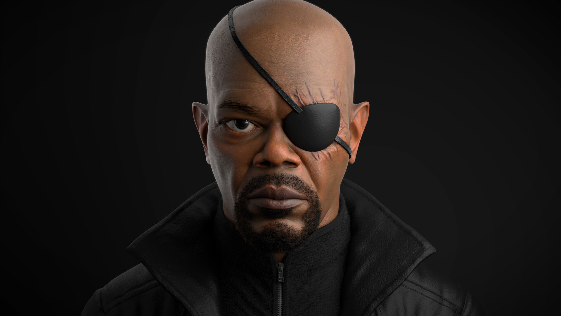 ArtStation - Nick Fury fanart (practice in hyperrealistic style)