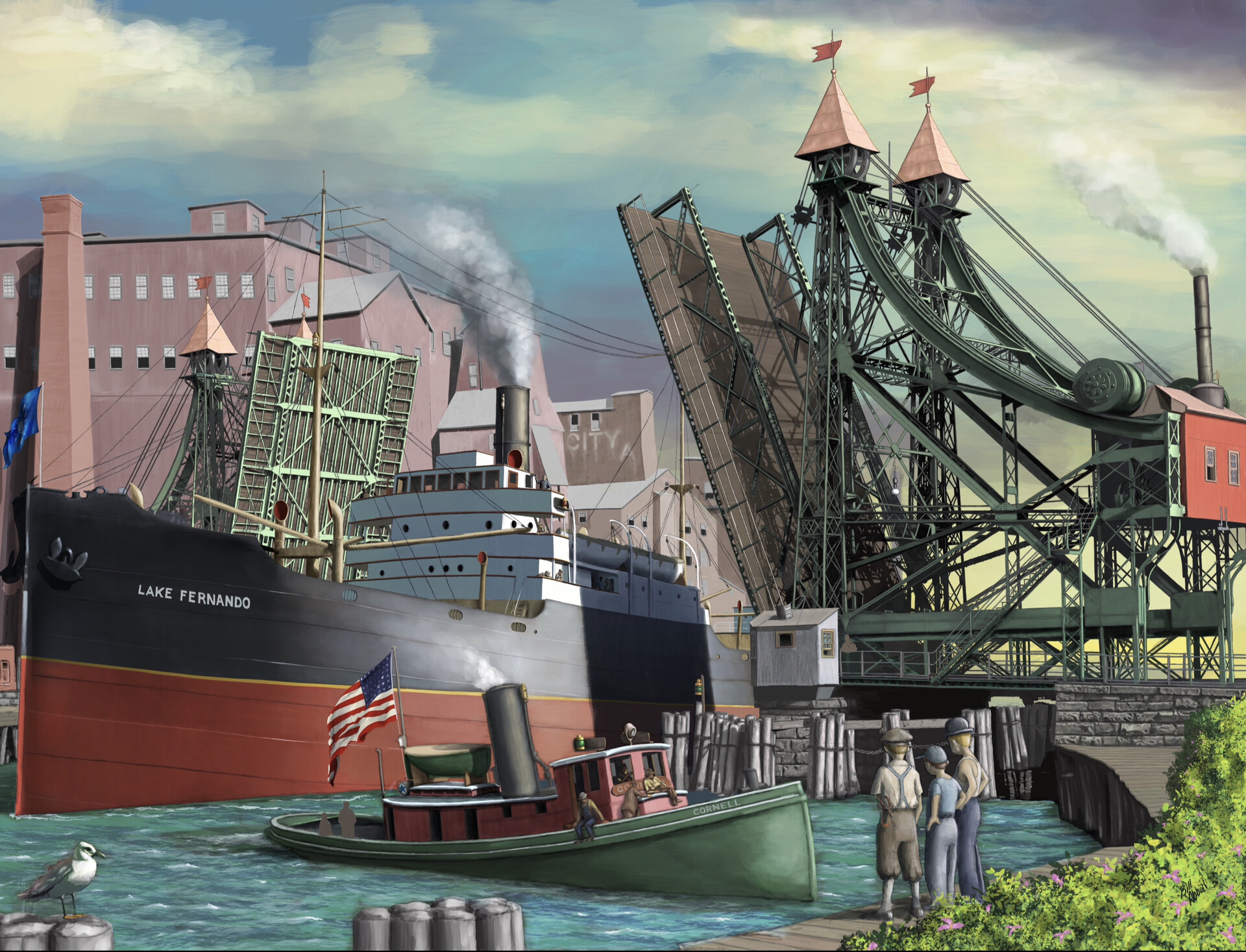 ArtStation - Lake Fernando Passing Jackknife Bridge