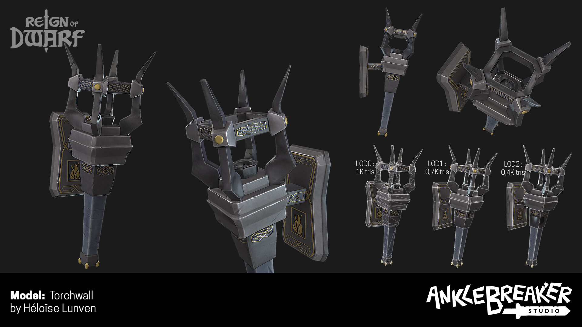 ArtStation - PROPS : stylized wall torch and book for video game
