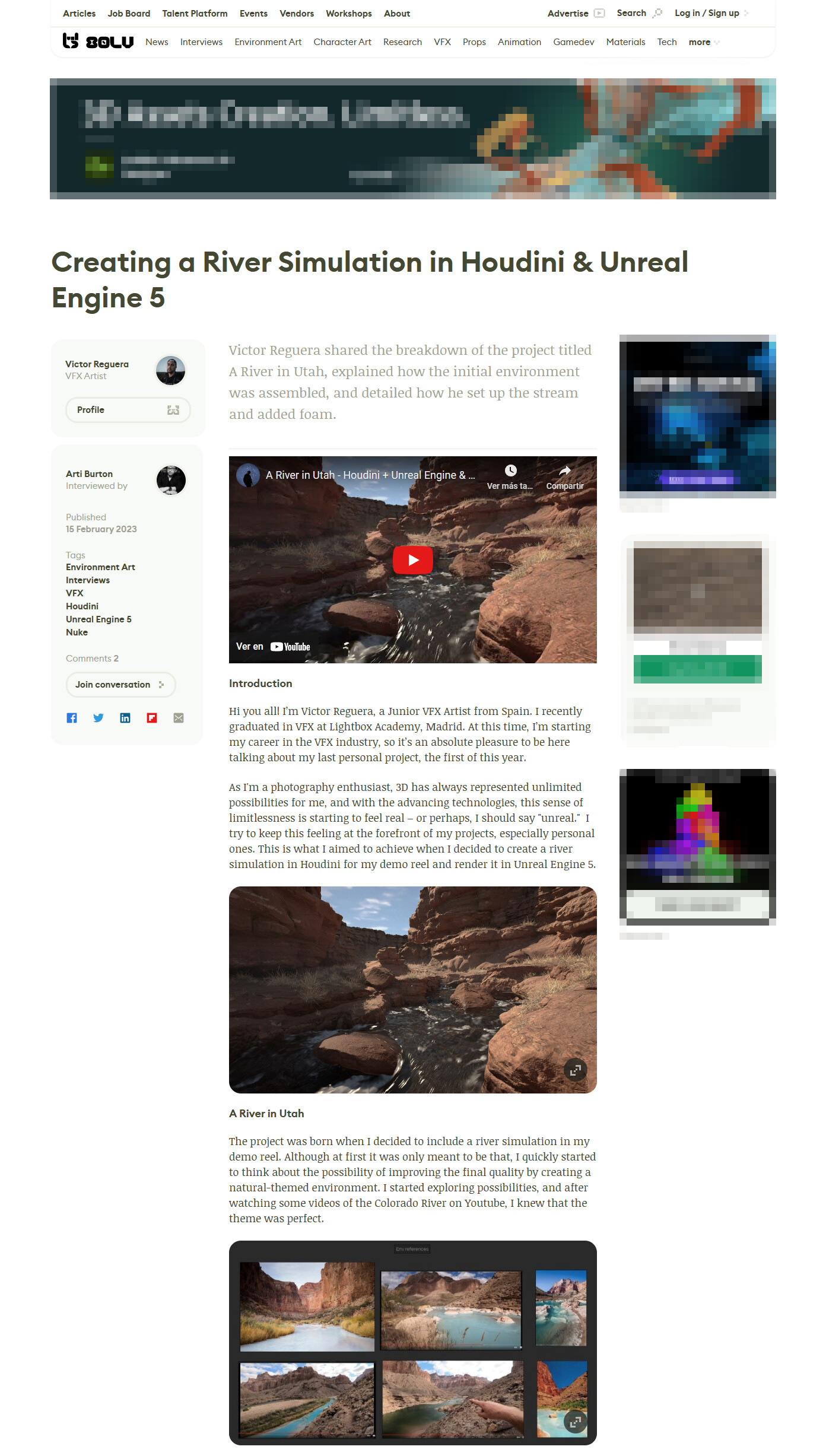 Victor Reguera - 80 Level interview - River simulation & Environment | Houdini + UE5