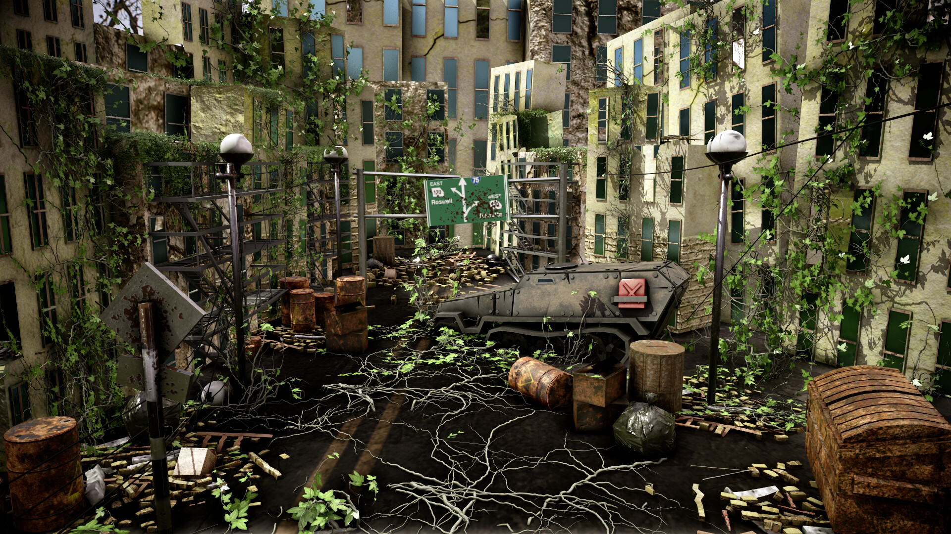 ArtStation - Abandoned post-apo city