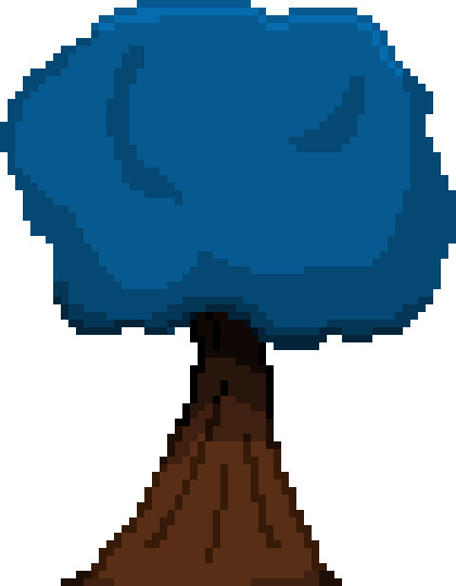 ArtStation - Blue Pixel Tree Sprite