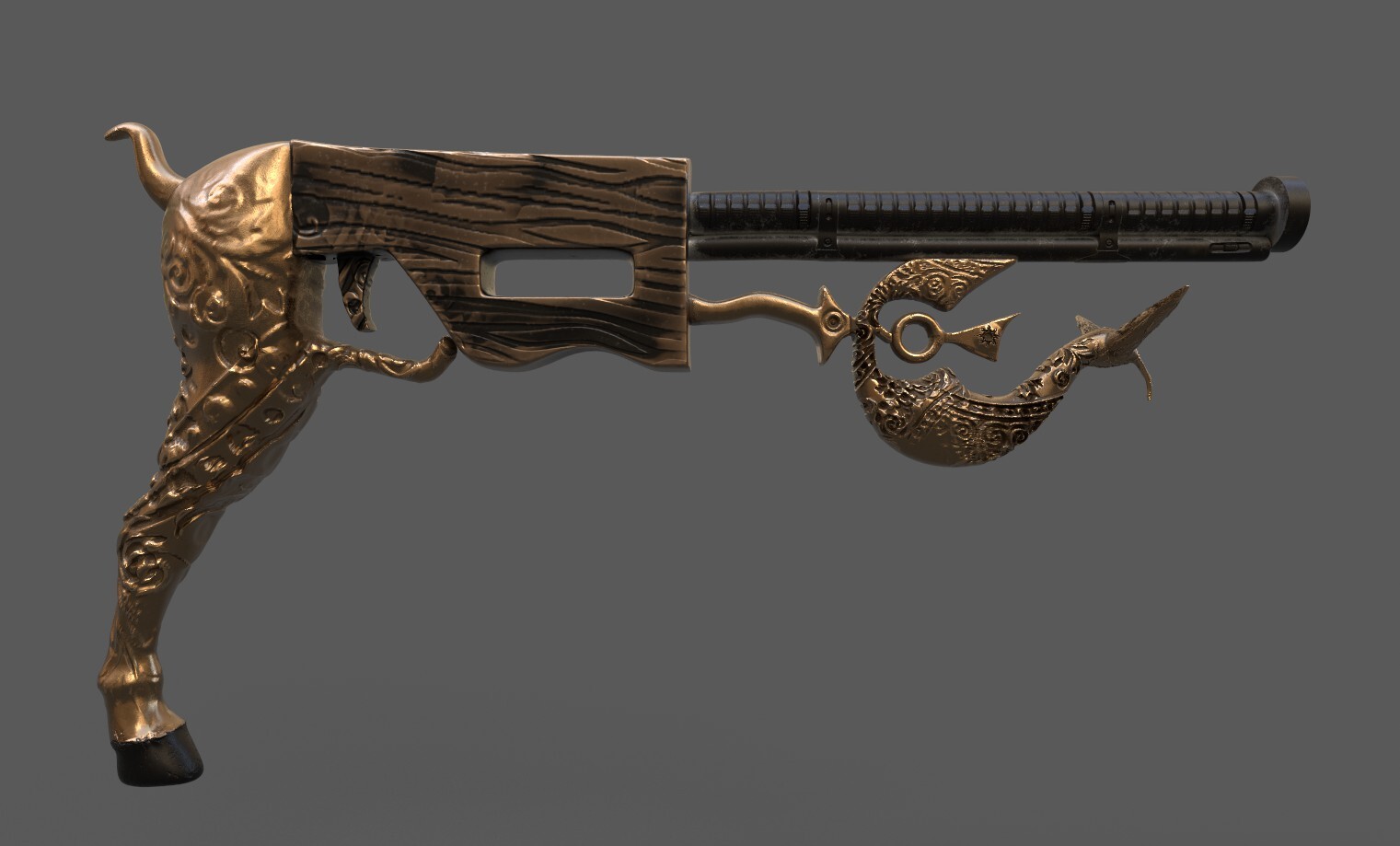 ArtStation - Gun mixed with animal leg