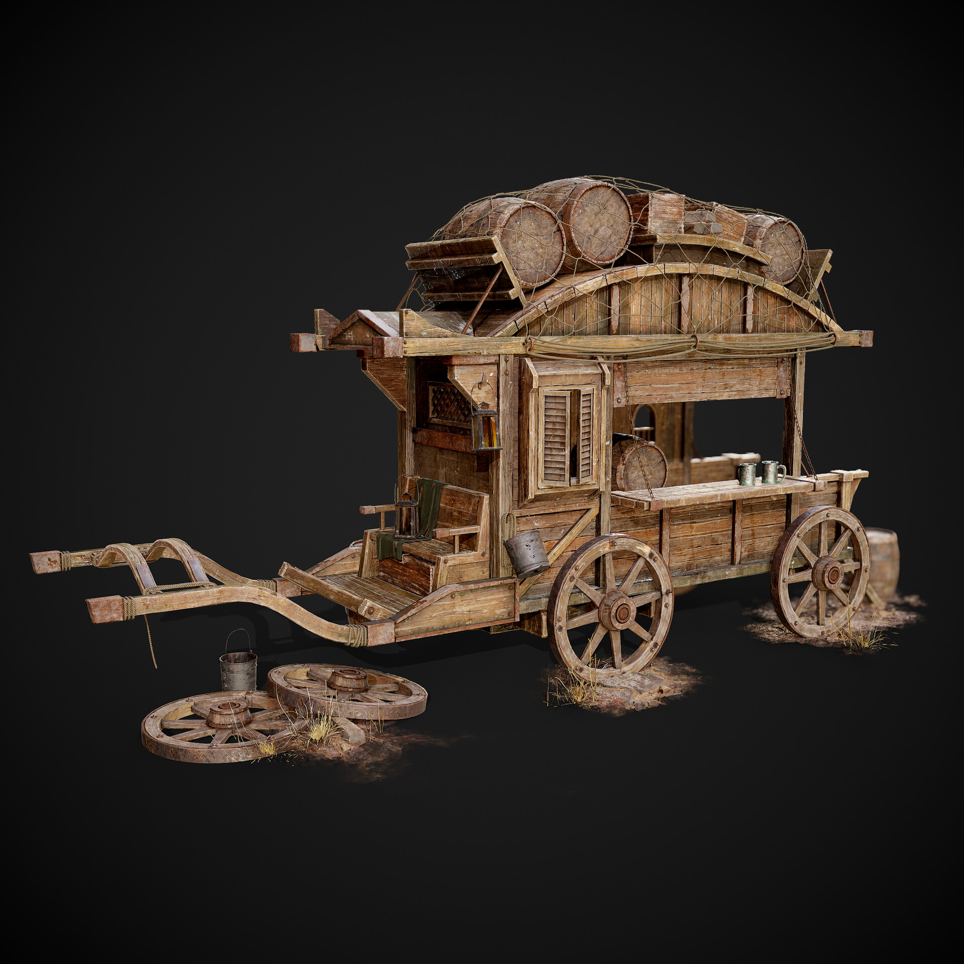 ArtStation - wooden wagon
