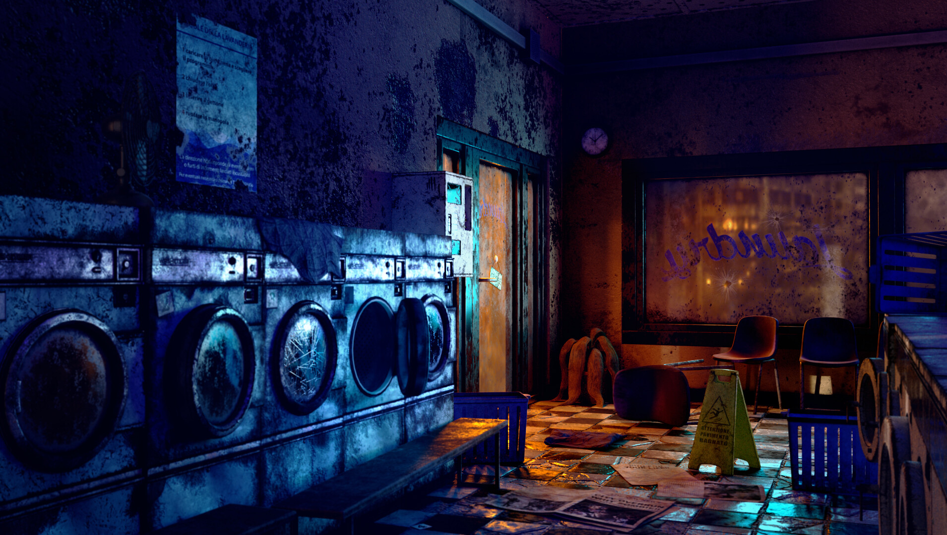 ArtStation - A truly spooky laundryroom