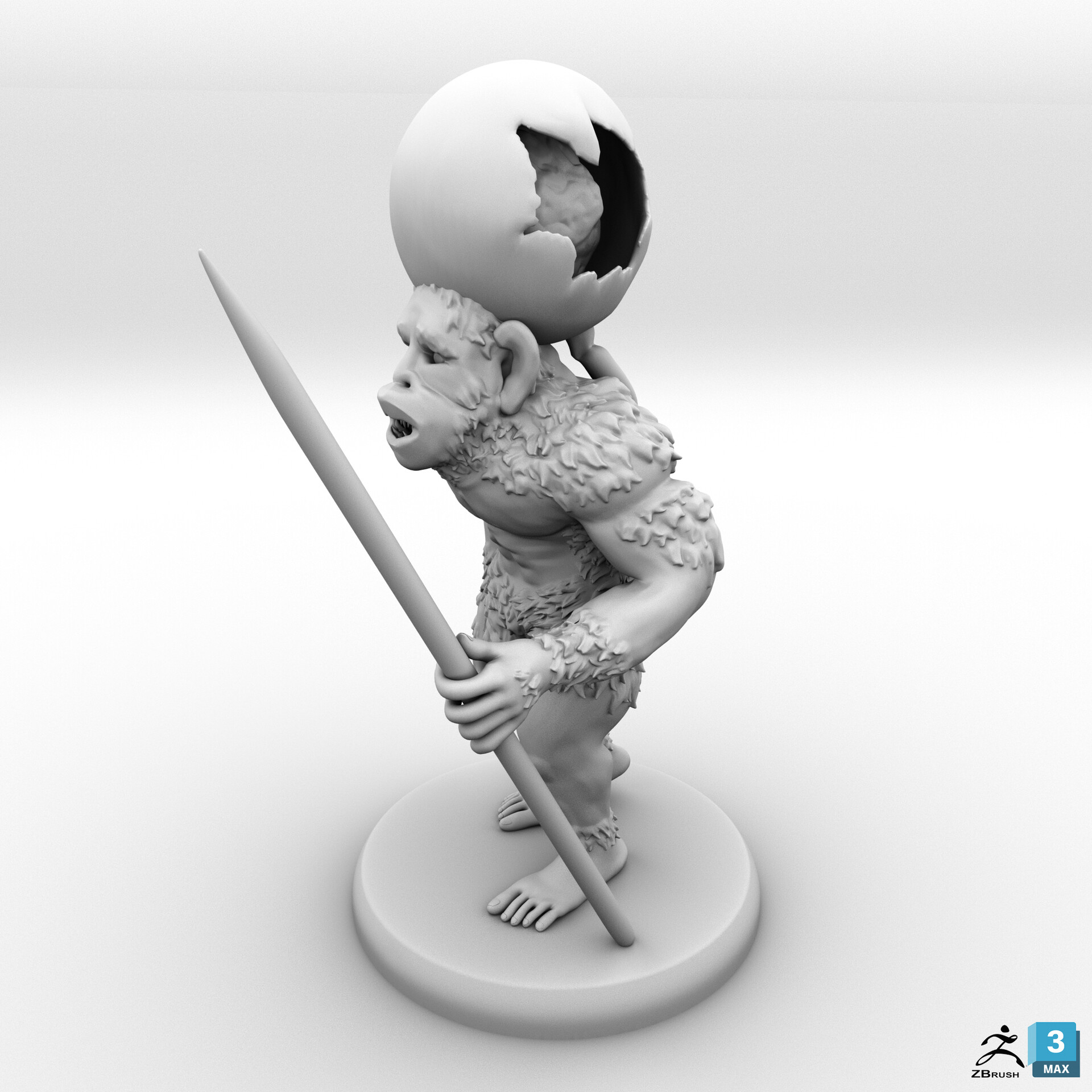 ArtStation - Character design, Anthropomorphic ape with his brain in a Jar