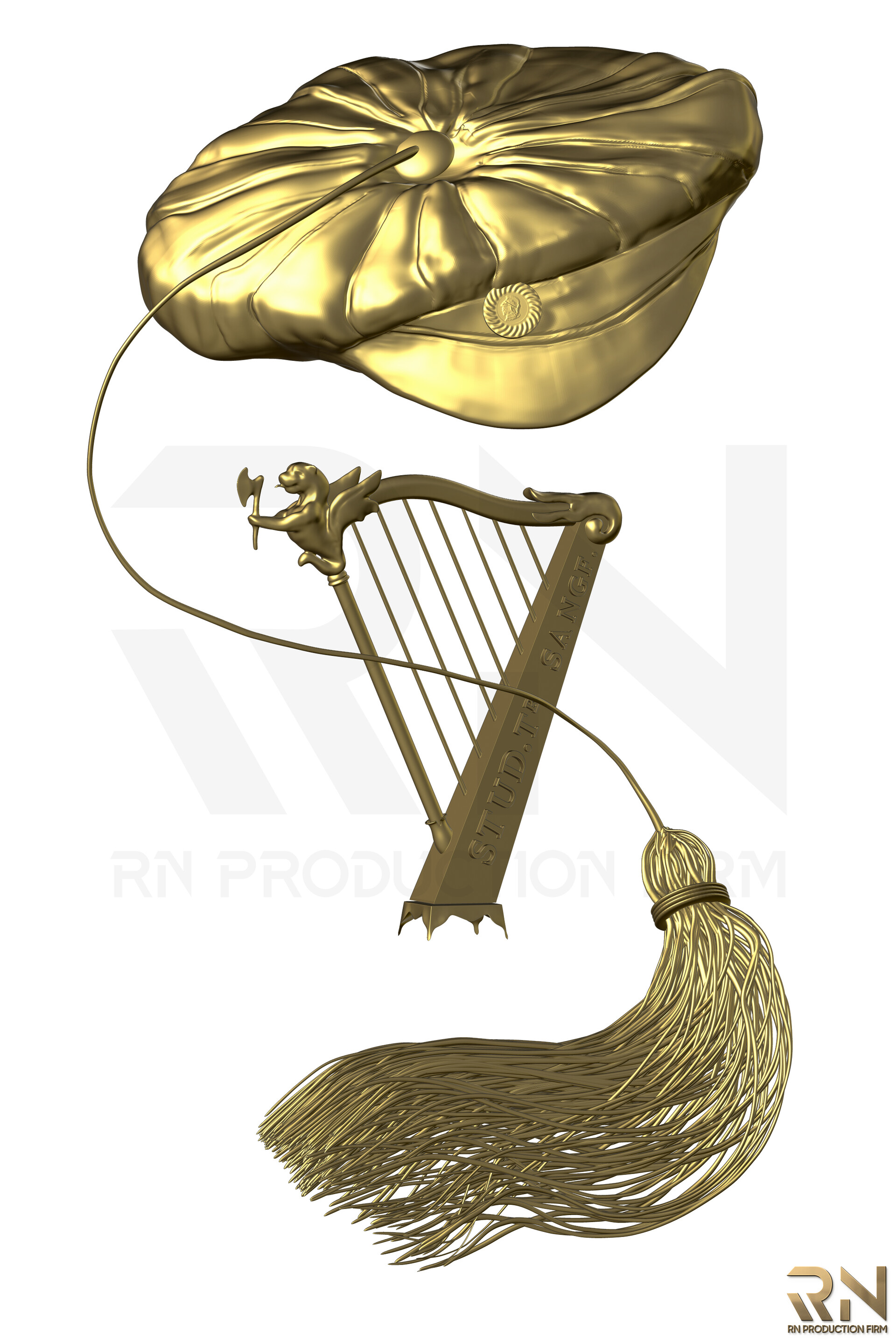 ArtStation - 3D "Golden Harp" Project