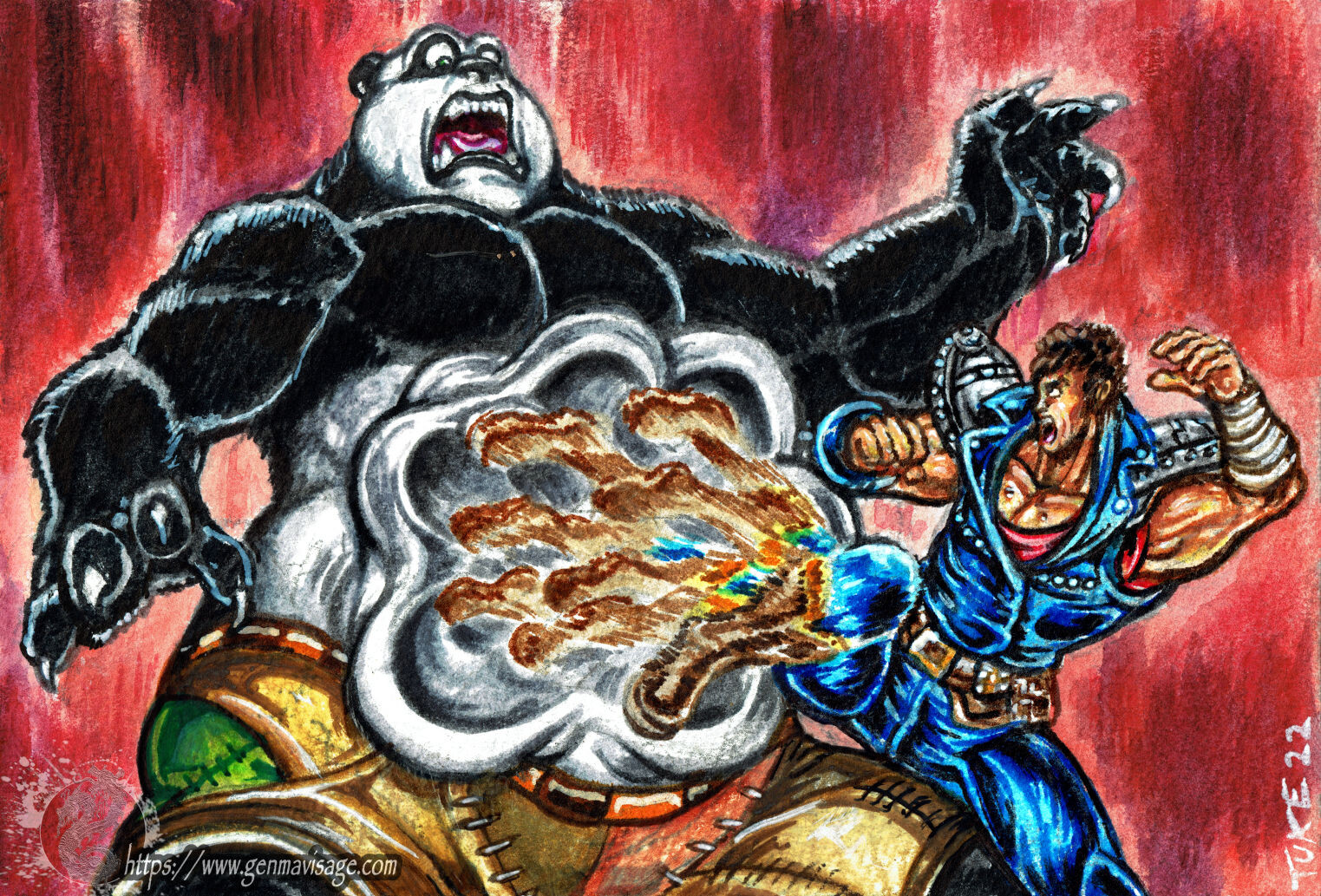 Thomas Tuke - 2023 Sketchcards 17: Po Vs Kenshiro
