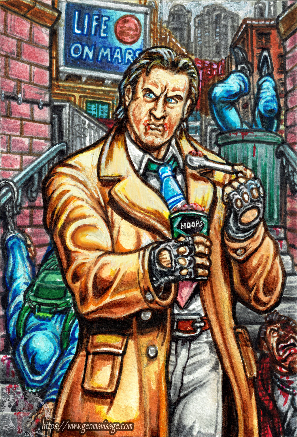 ArtStation - 2023 Sketchcards 18: DCI Gene Hunt (Life on Mars UK)