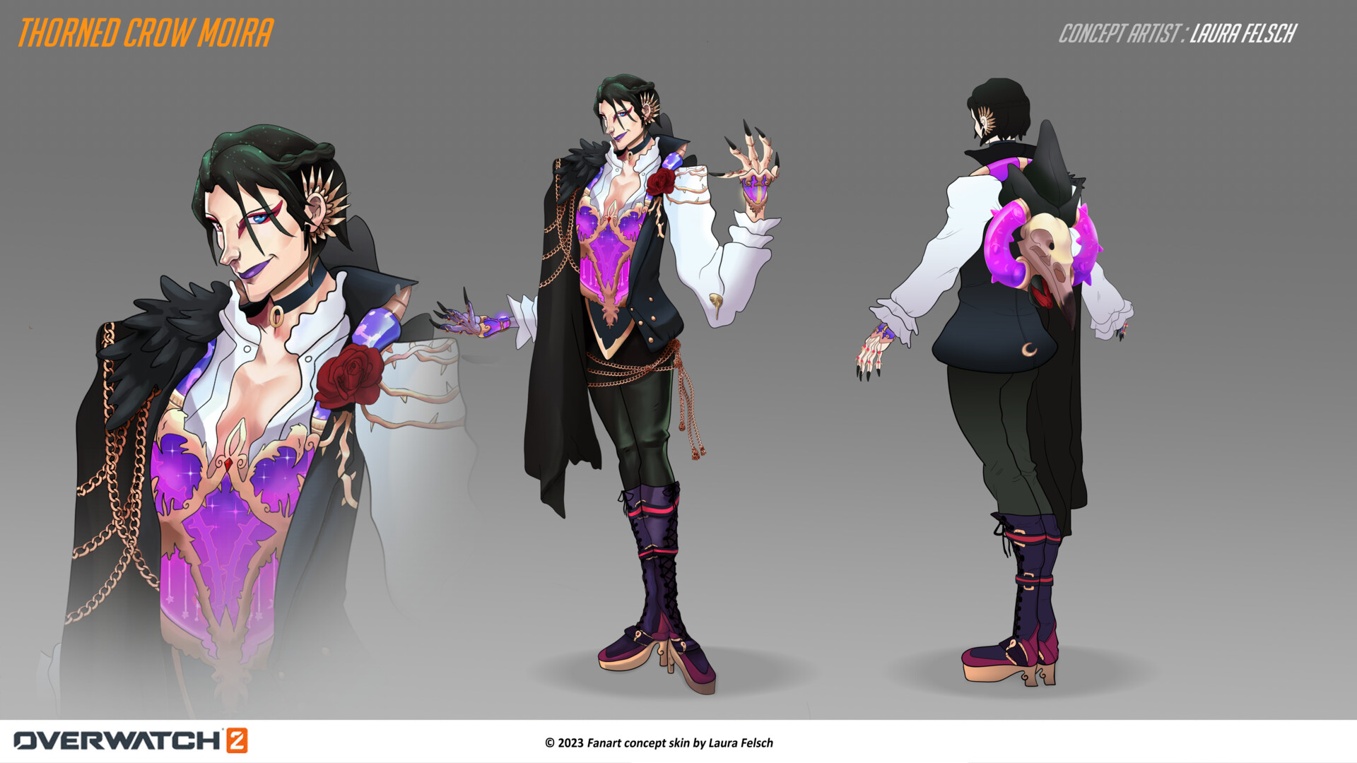 ArtStation - Overwatch 2 - Thorned Crow Moira Skin [Fan Made]