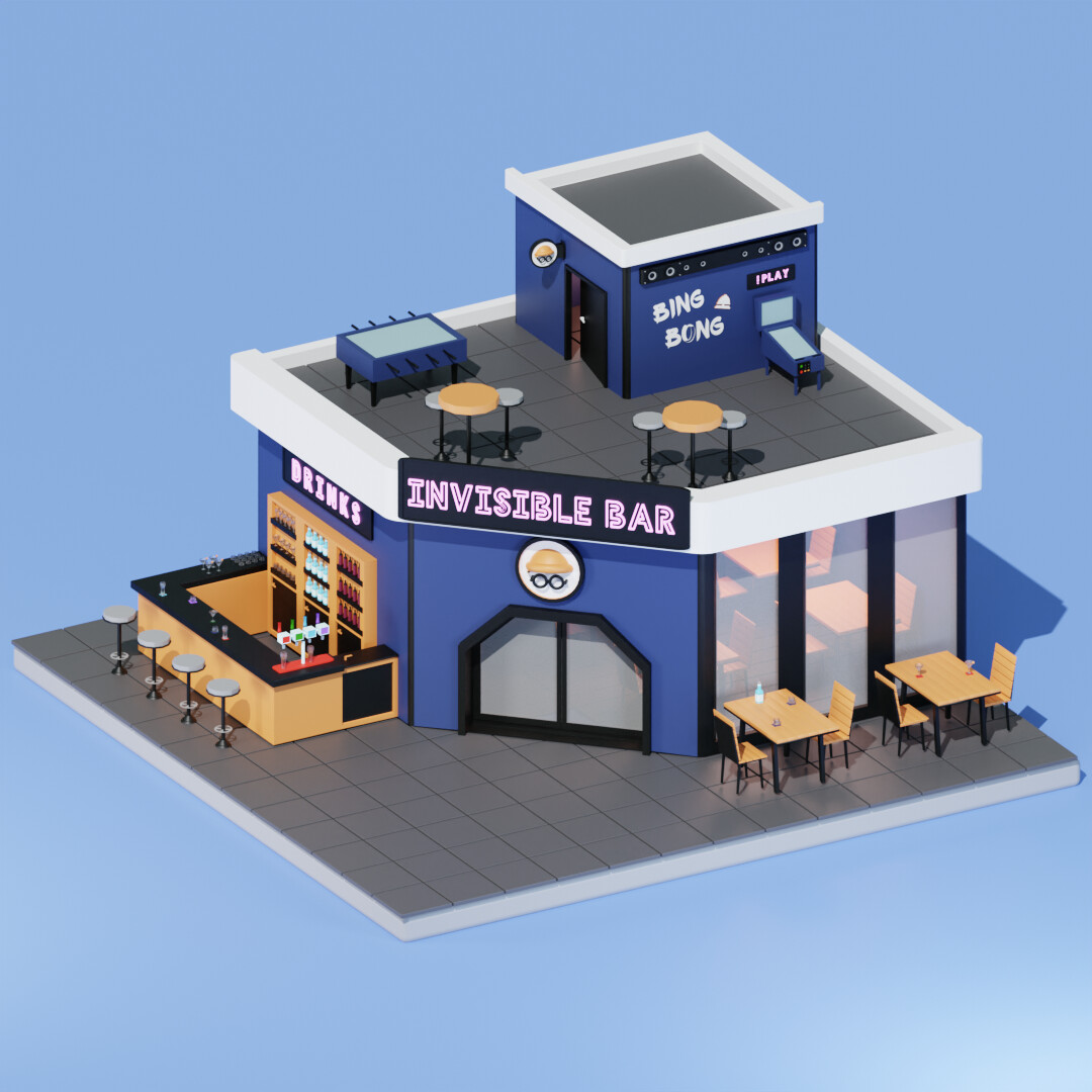 ArtStation - Low Poly Bar