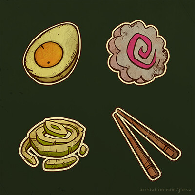 ArtStation - Retro Stickers - Japanese Food
