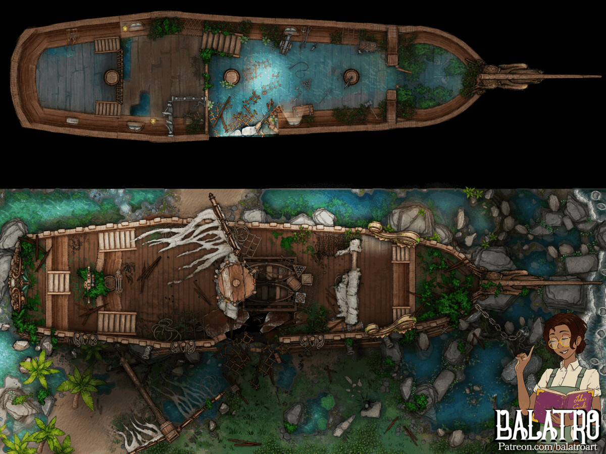 ArtStation - Tidepool Shipwreck | Variation map Collection