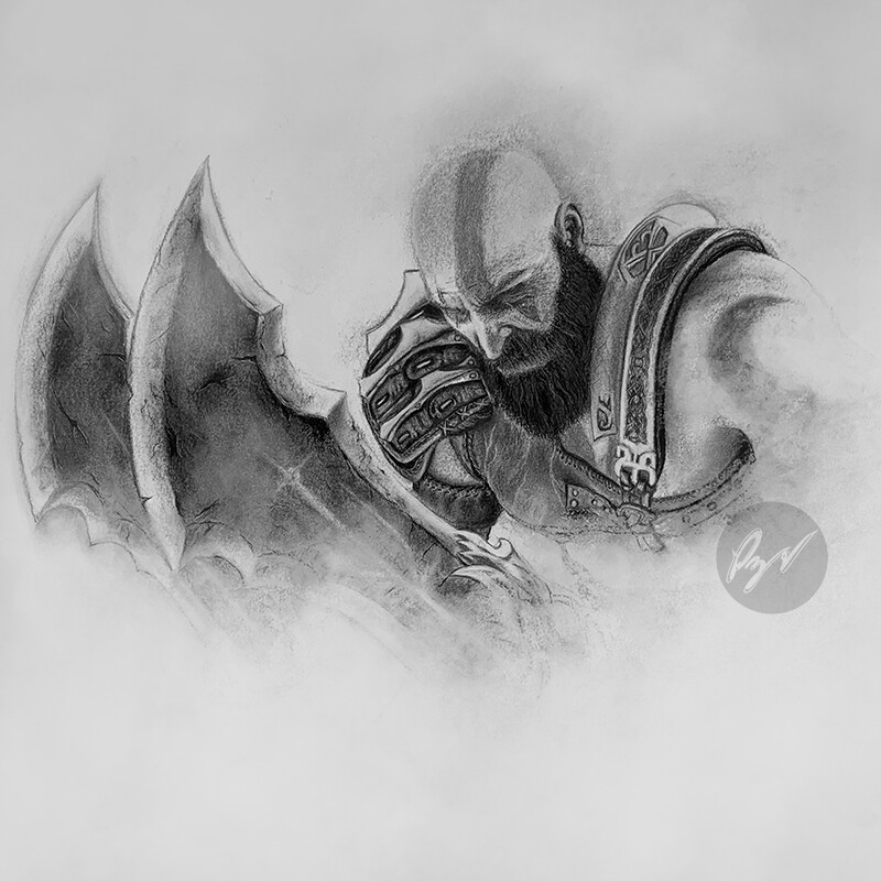 Kratos God Of War 3 Drawing