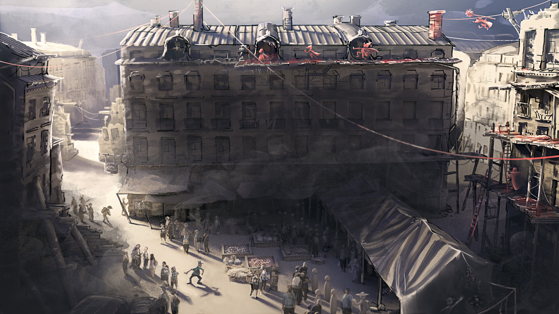 ArtStation - The red children's market - Pre-production